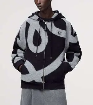 Loewe Wool-cotton Anagram Zip-up Hoodie