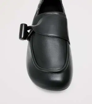 Loewe Leather Toggle Loafers - Black
