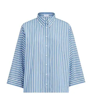 Brunello Cucinelli Striped Cotton Shirt - Blue