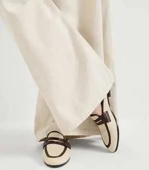 Brunello Cucinelli Techno Raffia Mules - Beige