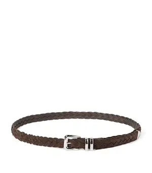Brunello Cucinelli Braided Leather Belt - Brown