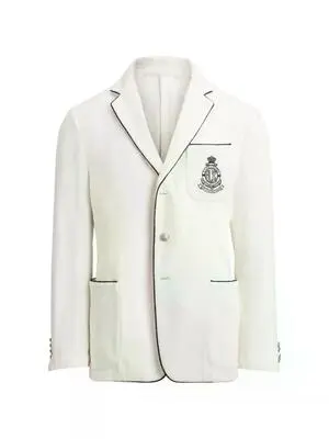 Ralph Lauren Purple Label Embroidered Terry Blazer - Neutrals