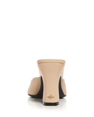 NODALETO Leather Mule Sandals - Natural