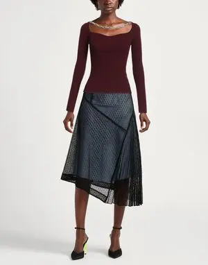 Giuseppe Di Morabito Merino Wool Blend Sweater With Embellished Sweetheart Neckline