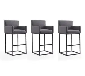 MANHATTAN COMFORT Ambassador Upholstered Barstool Set Of 3 - One-color