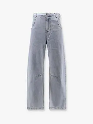 ENTIRE STUDIOS Gem Cotton Jeans With Leather Logo Patch