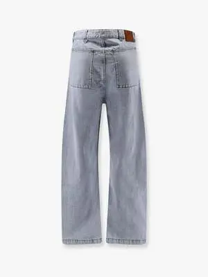 ENTIRE STUDIOS Gem Cotton Jeans With Leather Logo Patch