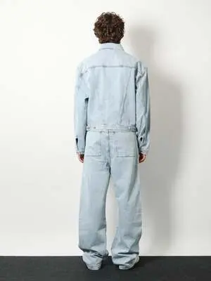 ENTIRE STUDIOS Denim Jacket With Padded Shoulders - Blue