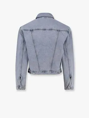 ENTIRE STUDIOS Denim Jacket With Padded Shoulders - Blue