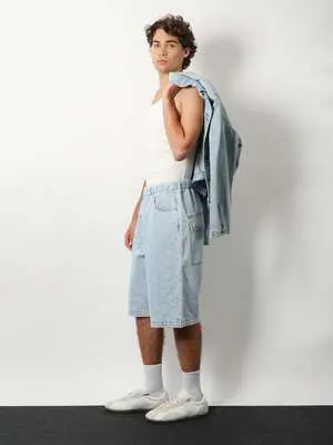 ENTIRE STUDIOS Light Washed Denim Bermuda Shorts