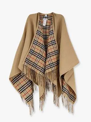 Burberry Wool Cape With Check Motif