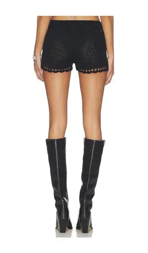 Superdown Crochet Shorts - Black
