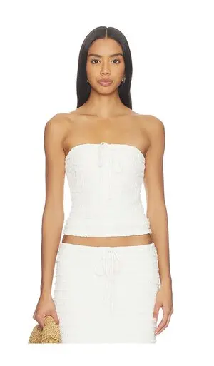 SEVEN WONDERS Adalee Ruffle Texture Strapless Top
