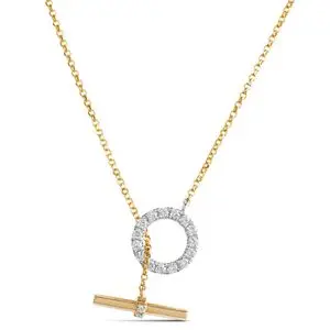 Benbridge Diamond Circle Toggle 14k Gold Necklace - Tt