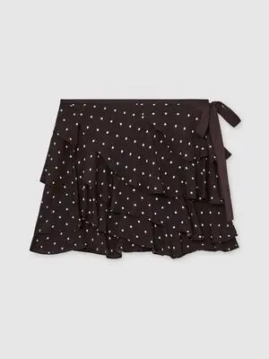 REISS Polka-dot Tiered-ruffle Skort