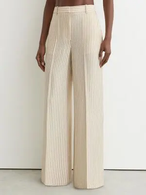 REISS Jayce Petite Pinstripe Wide-leg Trousers
