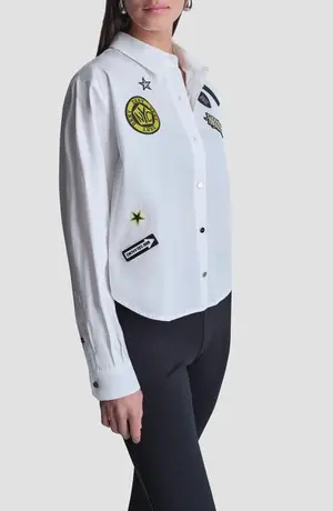Dkny Patch Detail Cotton Button-up Shirt