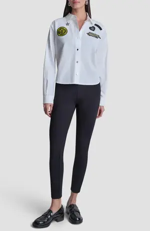 Dkny Patch Detail Cotton Button-up Shirt
