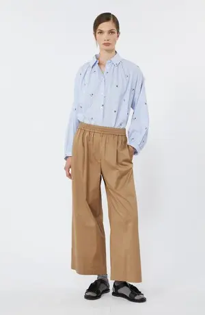 Max Mara Wide Leg Poplin Pants