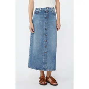 Max Mara Dasti Button-front Denim Midi Skirt