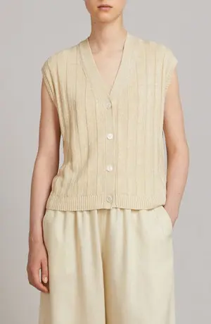 MM BY MAX MARA Ranghi Rib Linen Vest