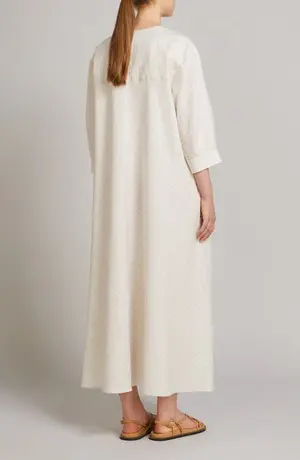 MM BY MAX MARA Memo Stripe Linen & Cotton Canvas A-line Dress