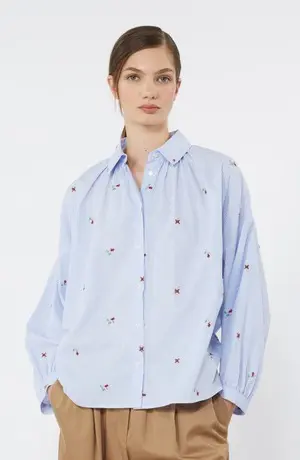 Max Mara Embroidered Cotton Shirt