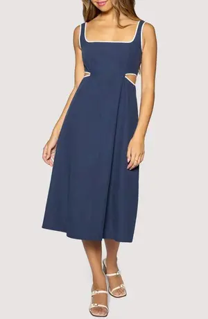LOST + WANDER Coastal Riviera Cotton Midi Dress