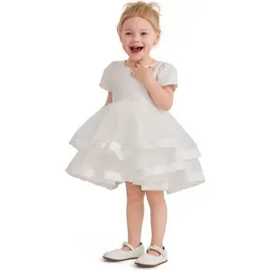 TULLEEN Satin Bow Tulle Dress - White
