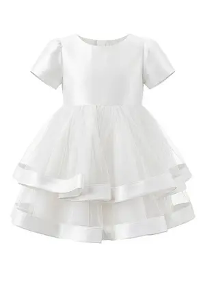 TULLEEN Satin Bow Tulle Dress - White