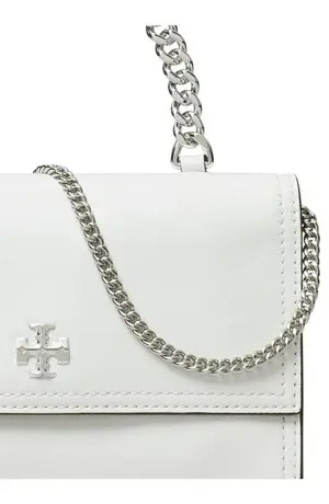 Tory Burch Kira Distressed Mini Top Handle Wallet On A Chain - Bianco