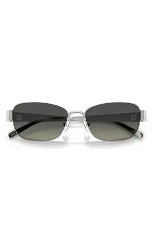 Tory Burch 55mm Gradient Polarized Rectangular Sunglasses