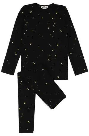 NOGGIWEAR Star Print Loungewear Set - Black/gold Stars