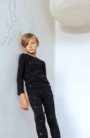 NOGGIWEAR Star Print Loungewear Set - Black/gold Stars