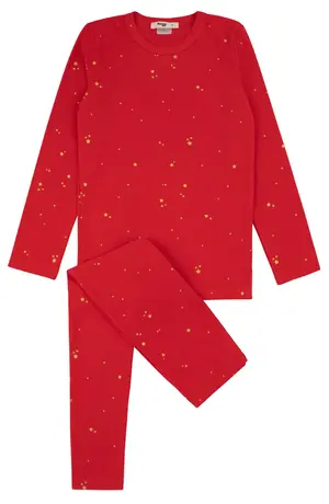 NOGGIWEAR Star Print Loungewear Set - Red/gold Star