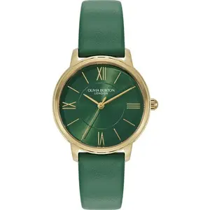 OLIVIA BURTON Westbourne Leather Strap Watch - Green