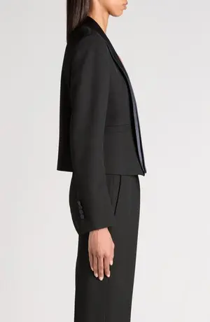 TOM FORD Wool Grain De Poudre Crop Tuxedo Jacket