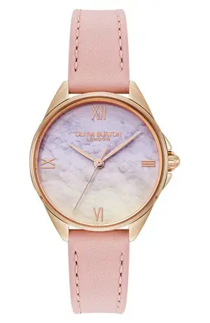 OLIVIA BURTON Azure Leather Strap Watch