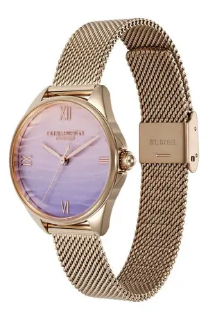 OLIVIA BURTON Azure Mesh Strap Watch - Pink