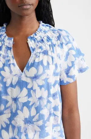 Rails Kamila Floral Crinkle Top