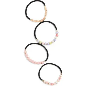 Chelsea28 4-pack Beaded Hair Ties - Pink Multi