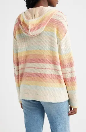 Rip Curl Revival Stripe Knit Poncho - Orange
