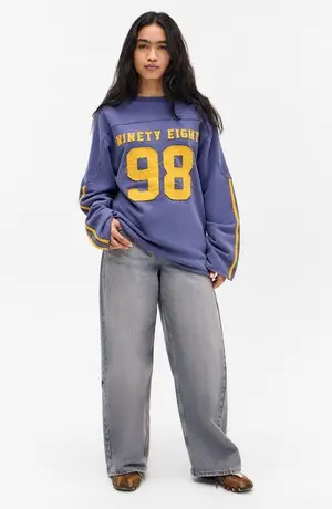 BDG URBAN OUTFITTERS Number Appliqué Cotton Sweatshirt