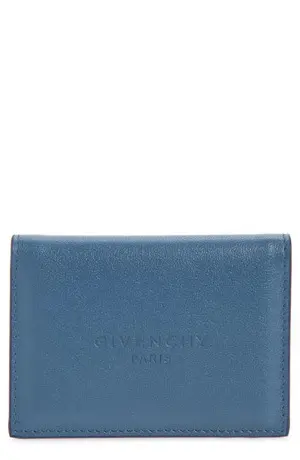 Givenchy Leather Business Card Holder - Military Blue