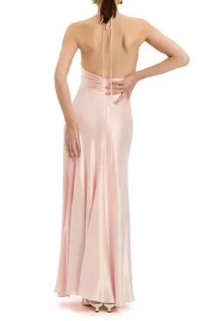 Bardot Isola Satin Halter Gown