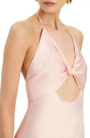 Bardot Isola Satin Halter Gown