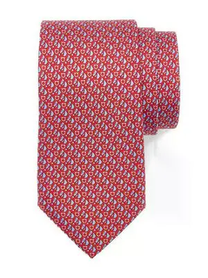 FERRAGAMO Silk Equestrian Print Neck Tie