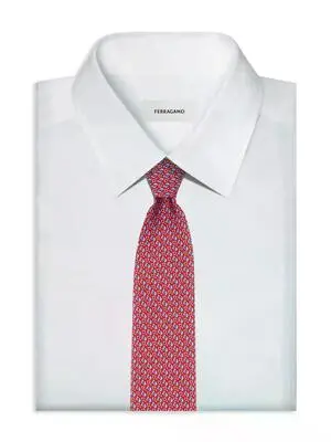 FERRAGAMO Silk Equestrian Print Neck Tie