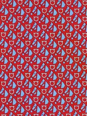 FERRAGAMO Silk Equestrian Print Neck Tie