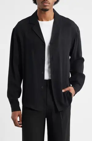 KROST Long Sleeve Cupro Camp Shirt - Black